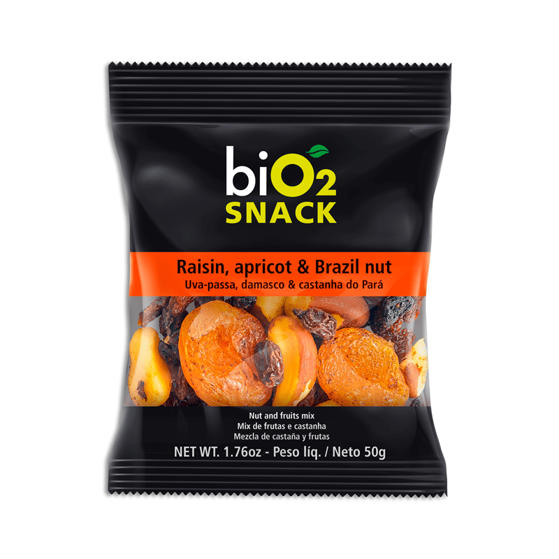 biO2 Snack Uva Passa Damasco e Castanha-do-Pará 50g - biO2