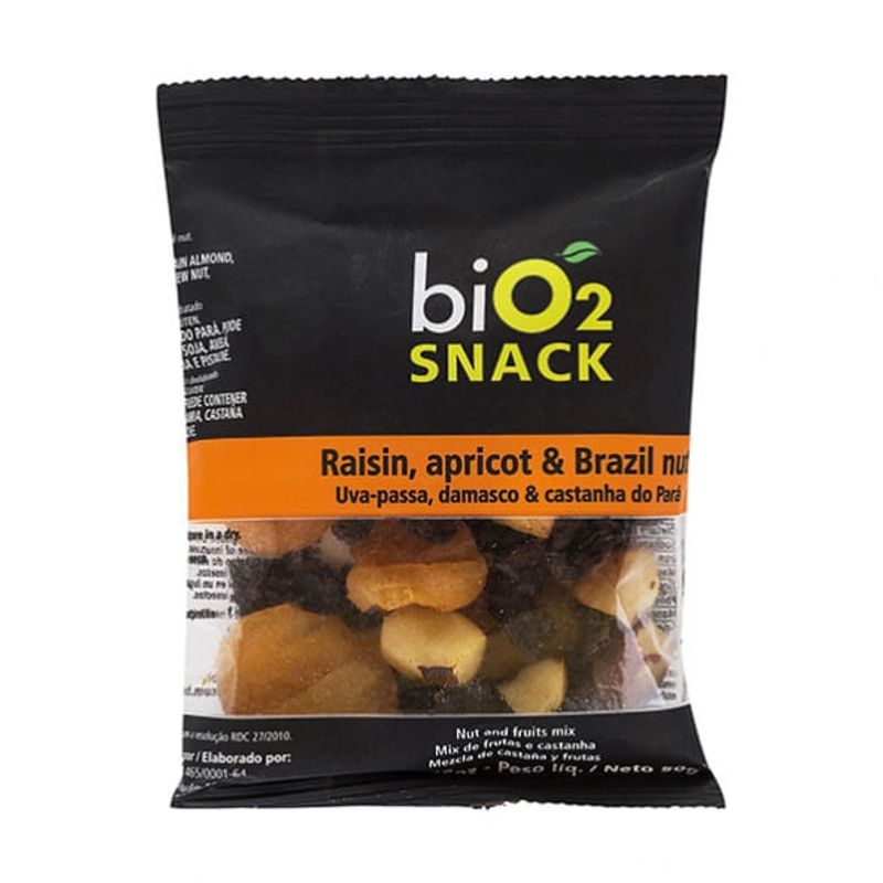 biO2 Snack Uva Passa Damasco e Castanha-do-Pará 50g - biO2 - Mundo Verde