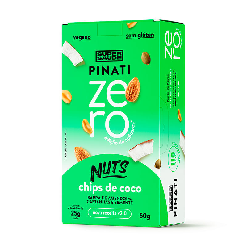 Pinati Nuts Zero Chips De Coco 25g - Super Saúde - Mundo Verde