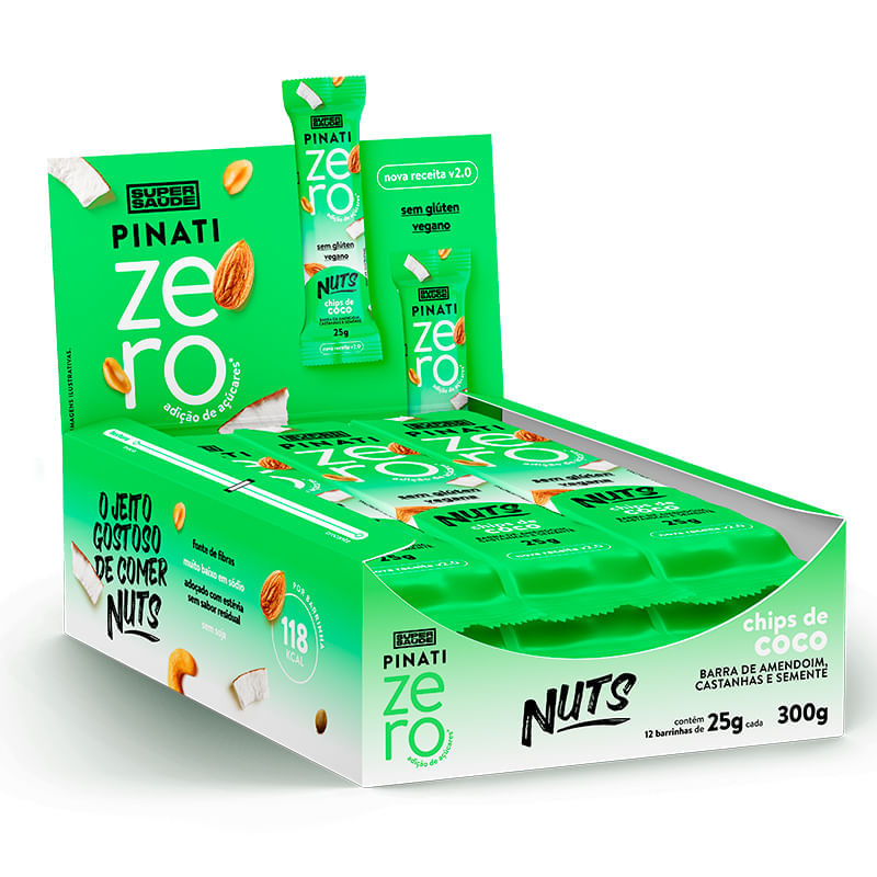 Pinati Nuts Zero Chips De Coco 25g - Super Saúde - Mundo Verde