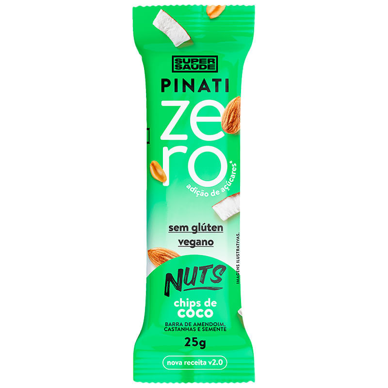 Pinati Nuts Zero Chips De Coco 25g - Super Saúde - Mundo Verde